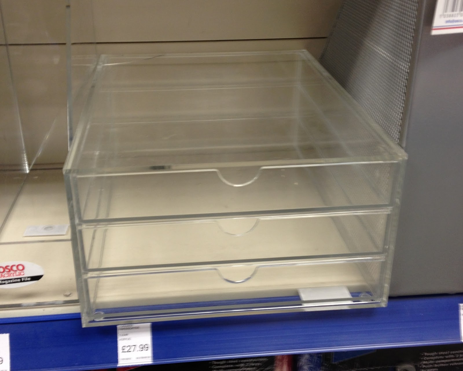 nana's clothes: Acrylic storage from Ryman's stationers