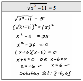OpenAlgebra.com: Solving Radical Equations