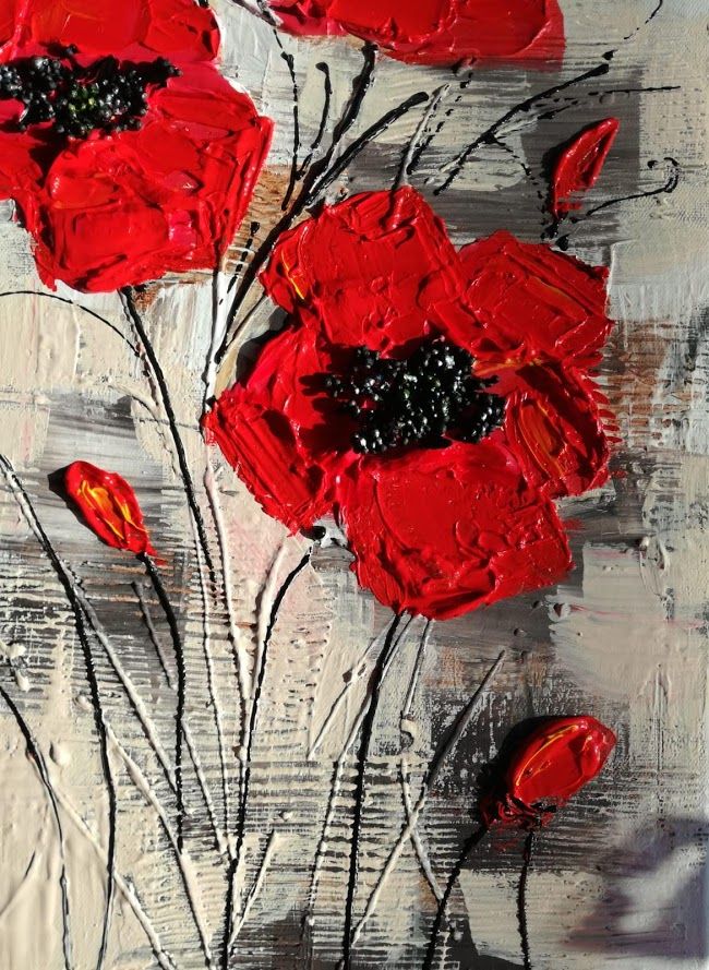 creativ art - hobby: Tablou cu maci. Curs la Complex Art, sambata 11 mai.