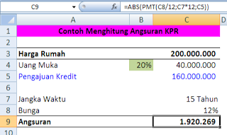 Cara Menghitung Angsuran Kredit Rumah Dengan Rumus Dalam Microsoft ...