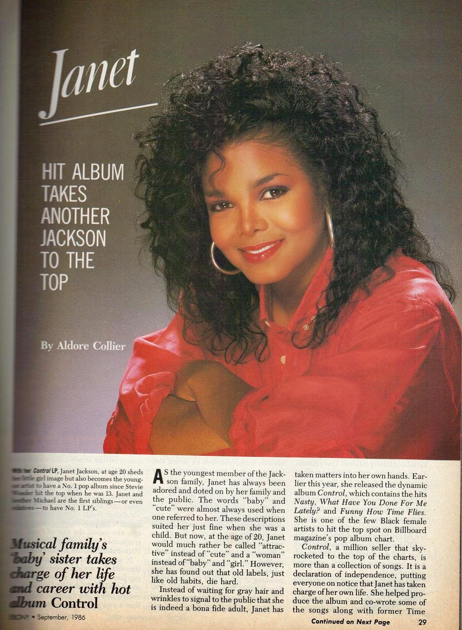 Top Of The Pop Culture 80s: Janet Jackson Ebony Magazine article 1986