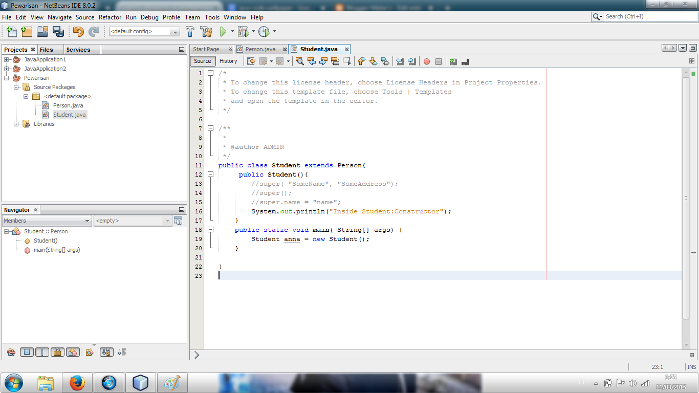 Tugas 2 - Bagian 2 - Membuat Program Pewarisan pada Java