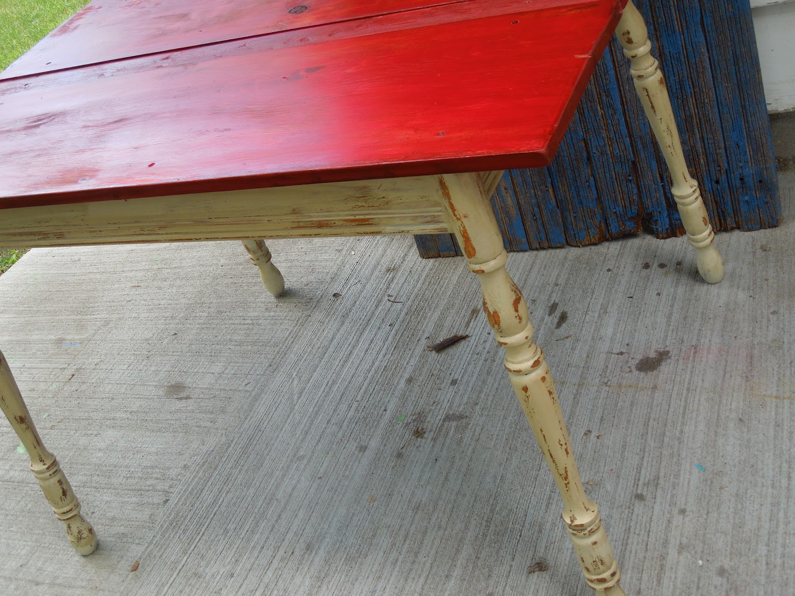 Tattered Lantern: Red Top kitchen Table $60.00 SOLD