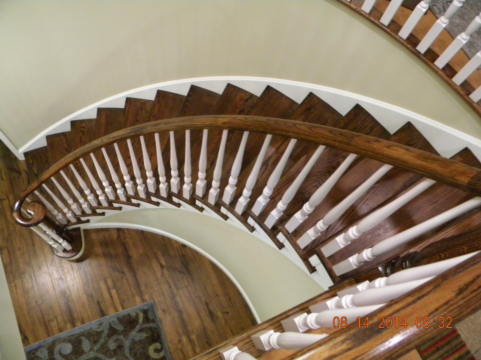 Wood Stairs and Rails and Iron Balusters: New Circular Handrail Cherry ...