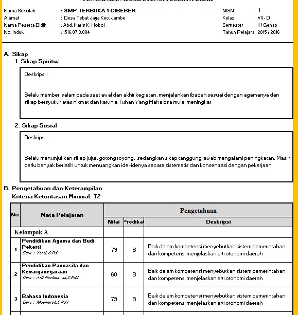 Aplikasi RAPORT Kurikulum 2013 ( RAPORT K13 ) untuk SMP VERSI REVISI ...