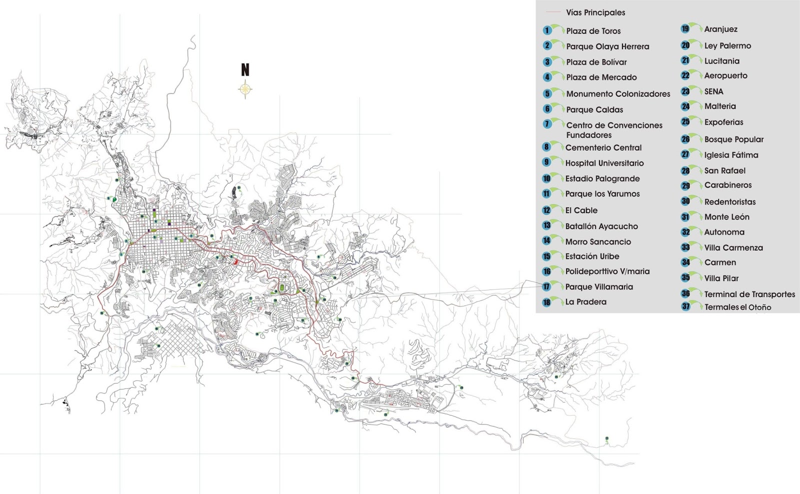 Gonzalo Duque-Escobar: Imágenes y mapas de Manizales, capital del ...
