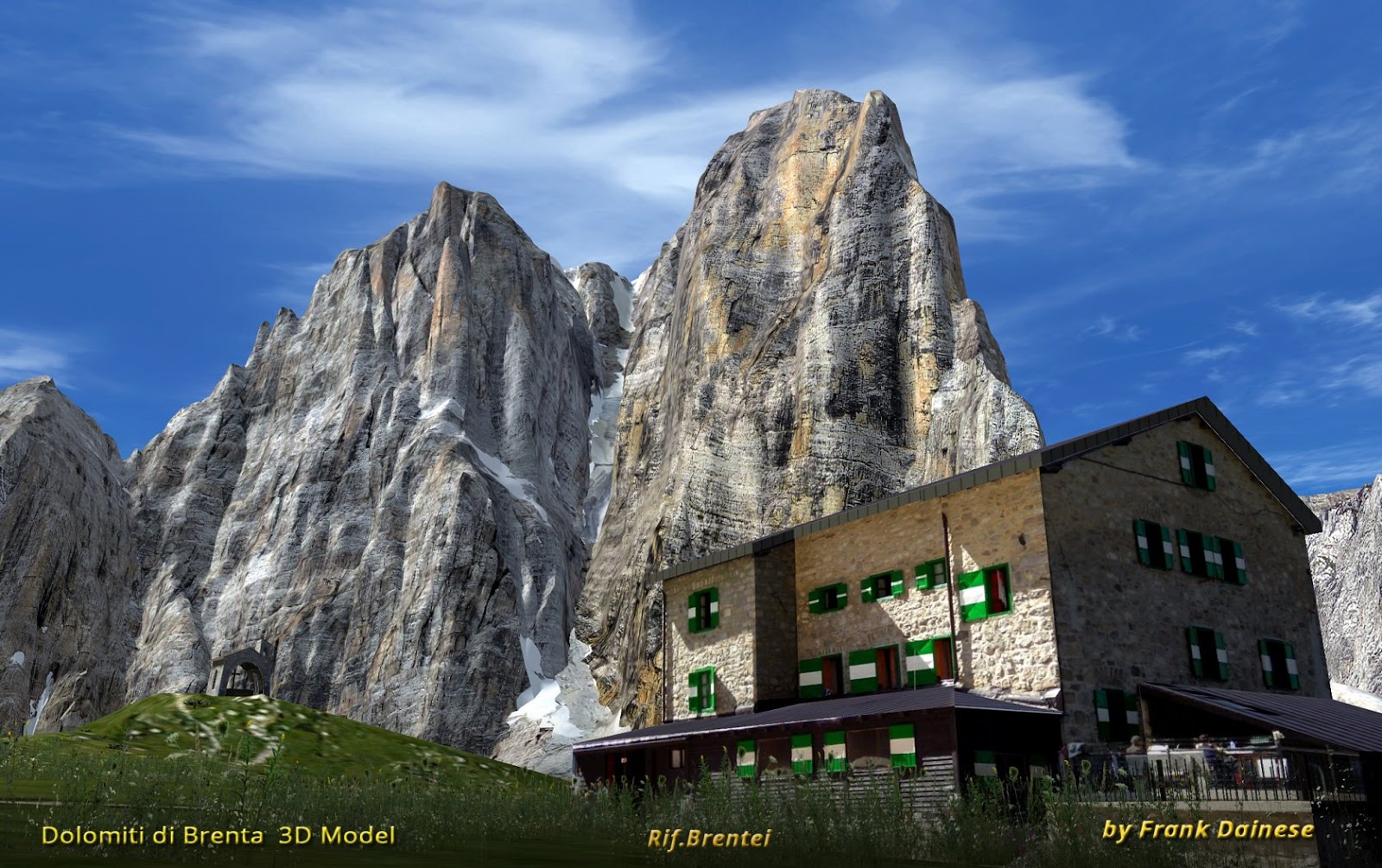 Scenari Alpini per X-Plane : Rif.ai Brentei in Dolomiti di Brenta.