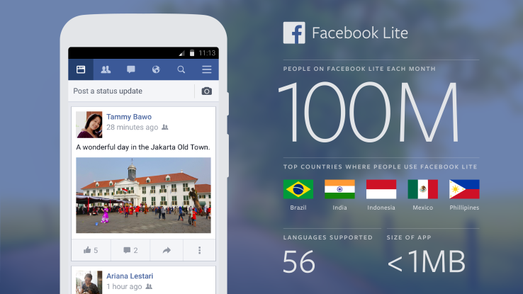 Download Facebook lite for android