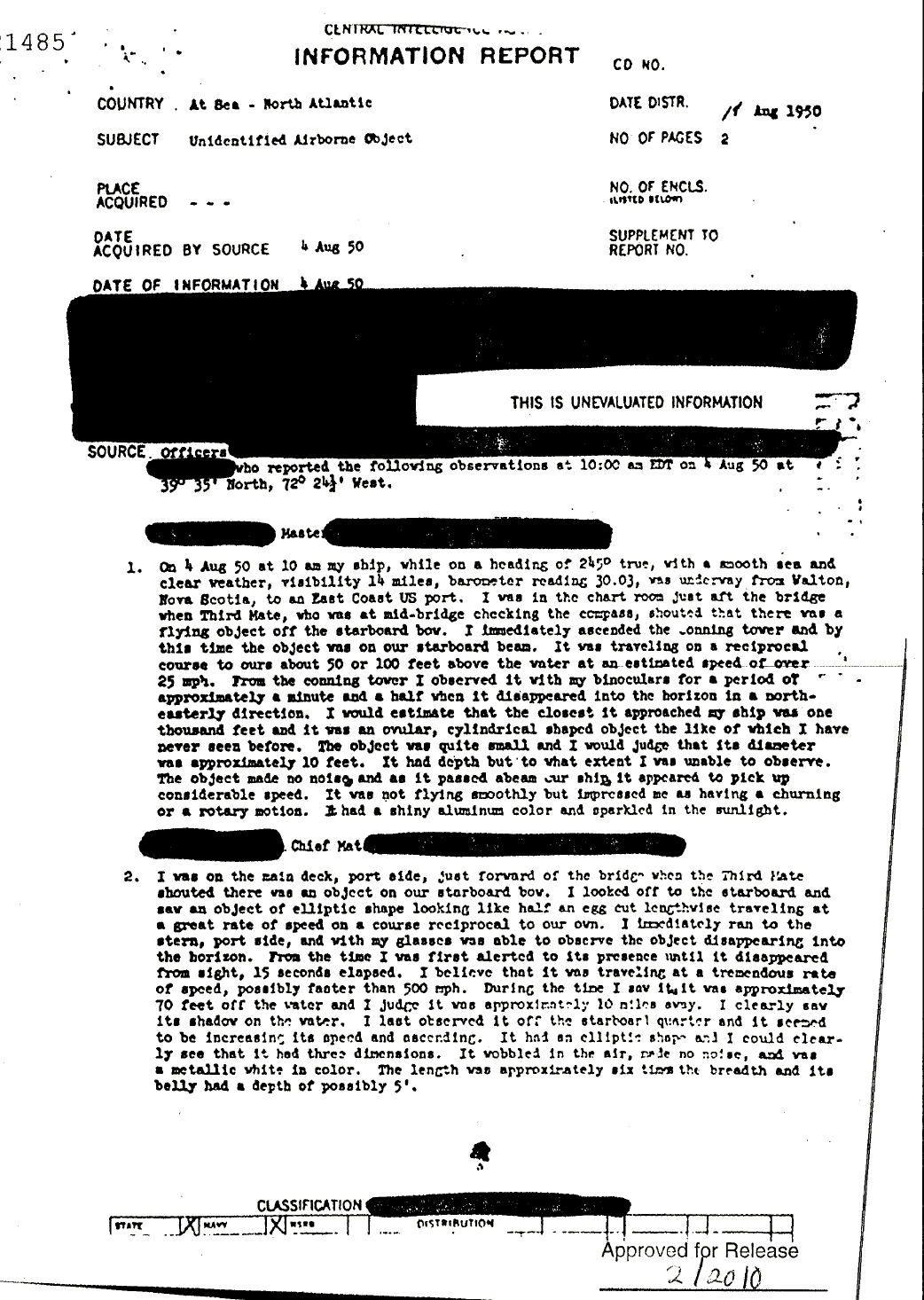 Impressive UFO Case File From The CIA