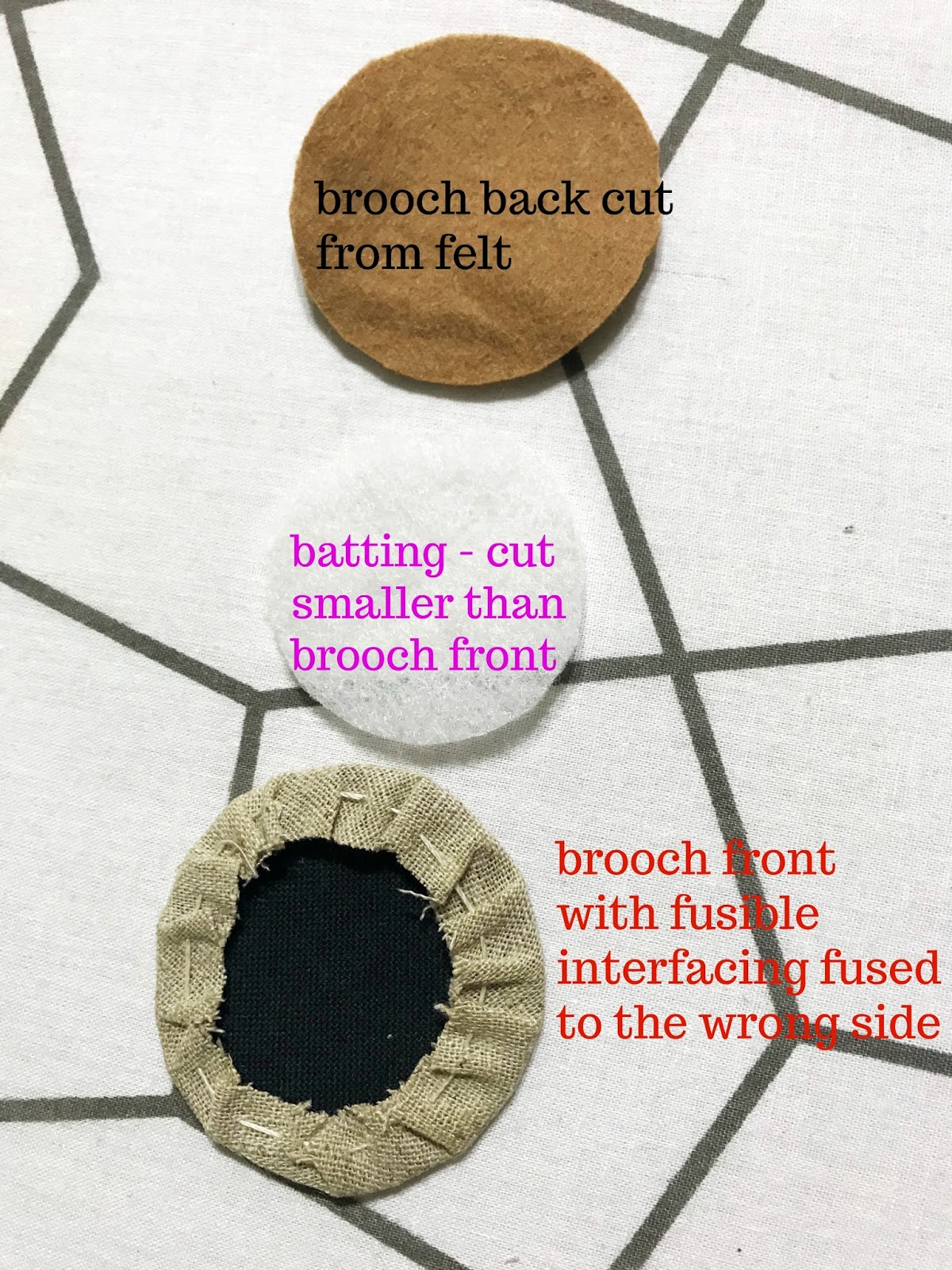 How to sew an embroidered fabric brooch | Projects by Jane