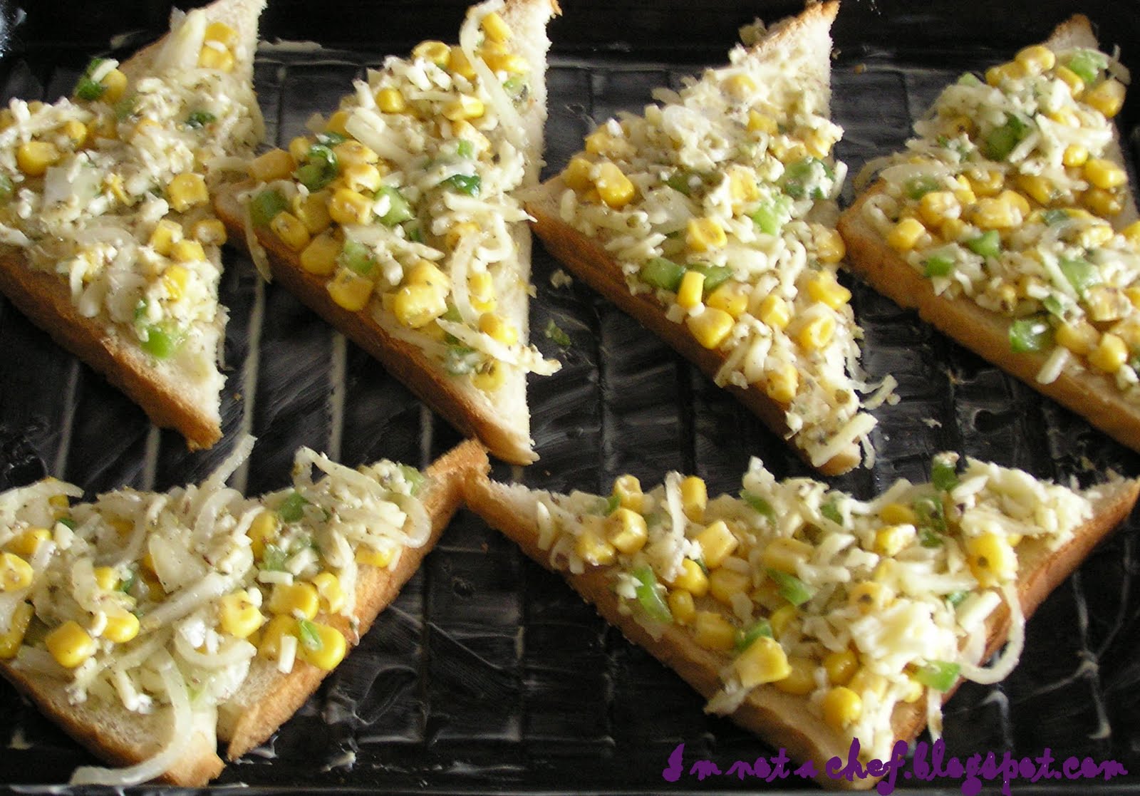 GRILLED CORN AND CAPSICUM TOASTIES ~ INDIAN, NON INDIAN RECIPE COLLECTION