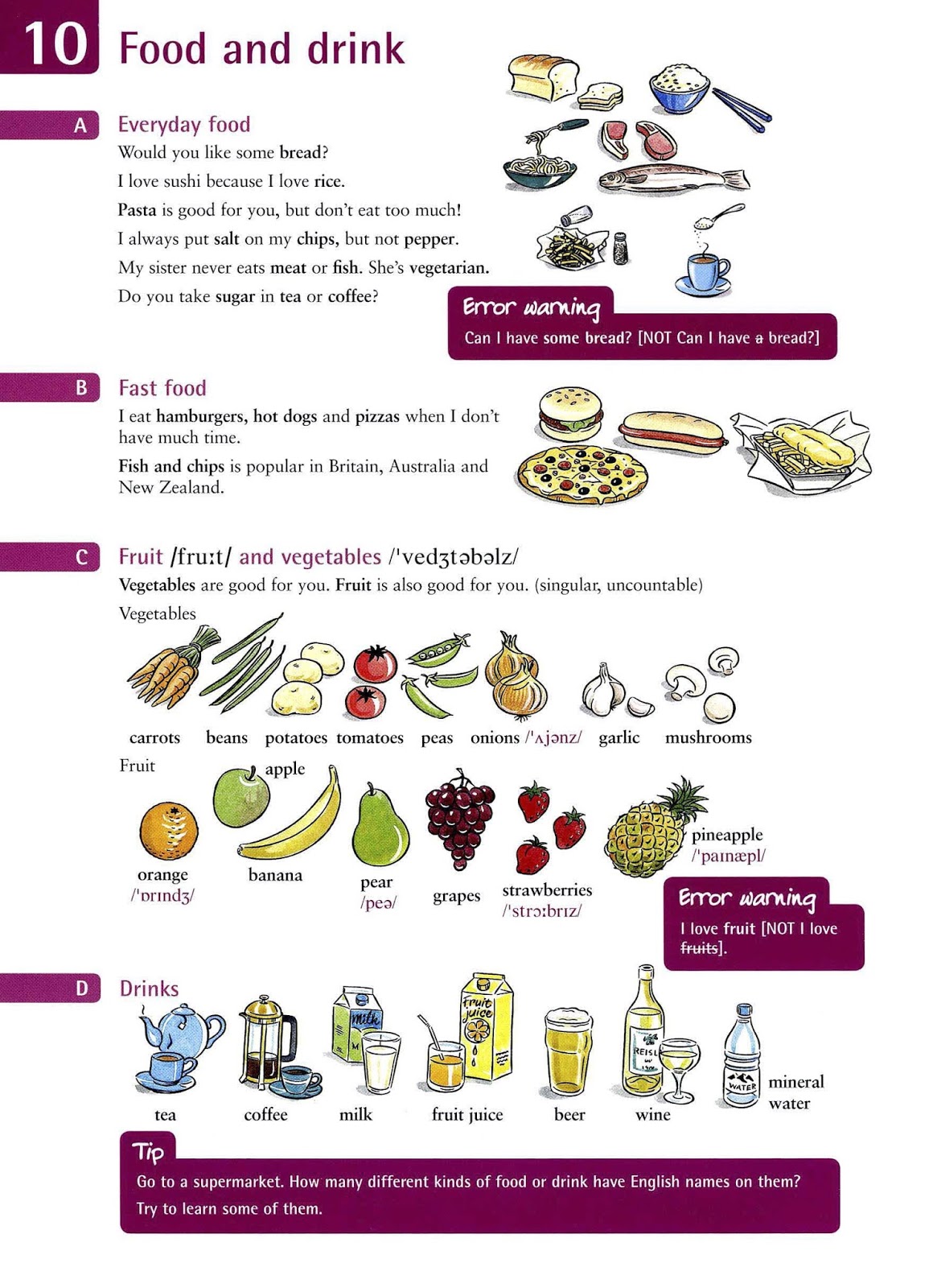 Vocabulary | Food and drink | Alimentos y bebidas | Elementary