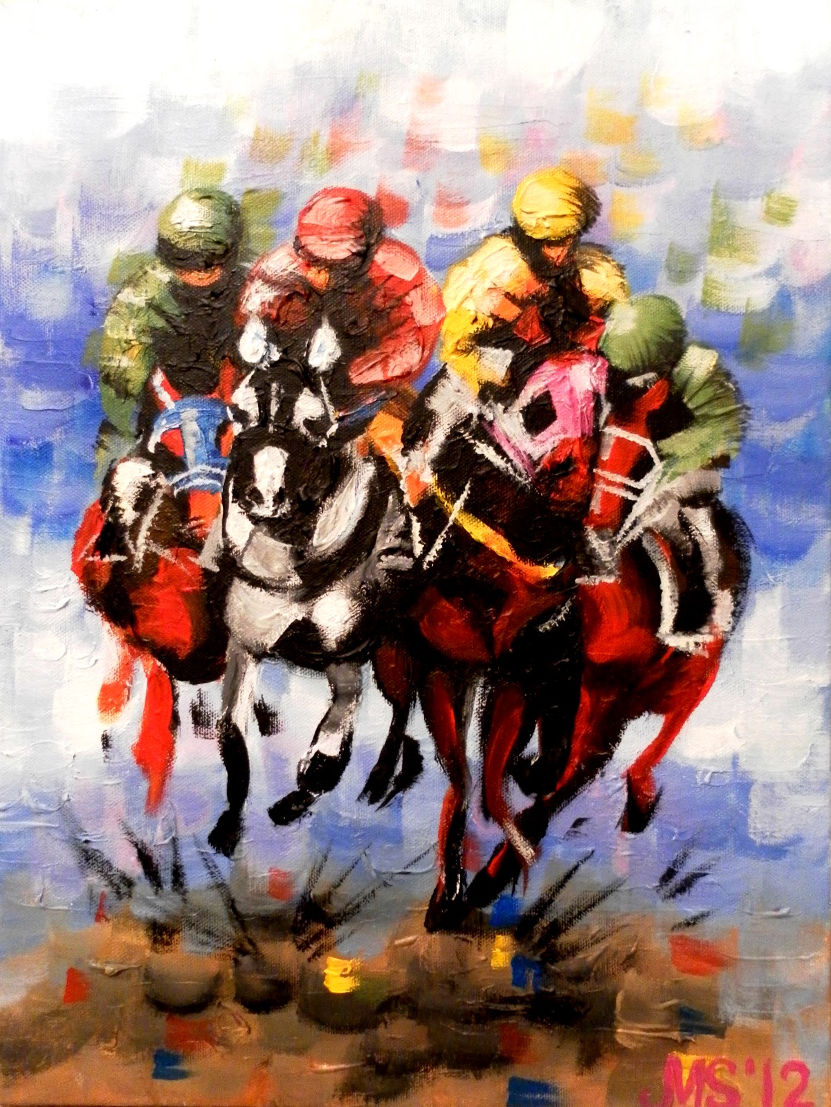 Joy of Art by Marina Joy: HORSE Racing Fine Art On Canvas by Marina Joy