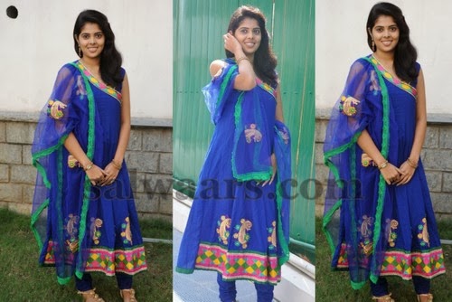 Shravya Anarkali Blue Salwar - Indian Dresses