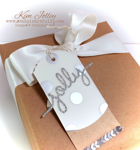Stampin Artfully: Kraft & Silver Gift Wrap Idea