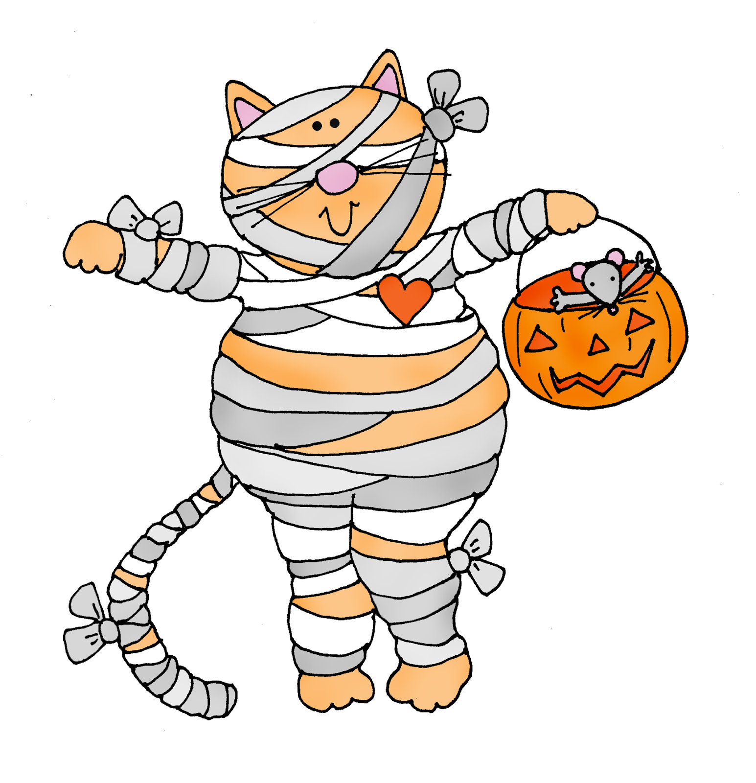 Free Dearie Dolls Digi Stamps: Mummy Cat