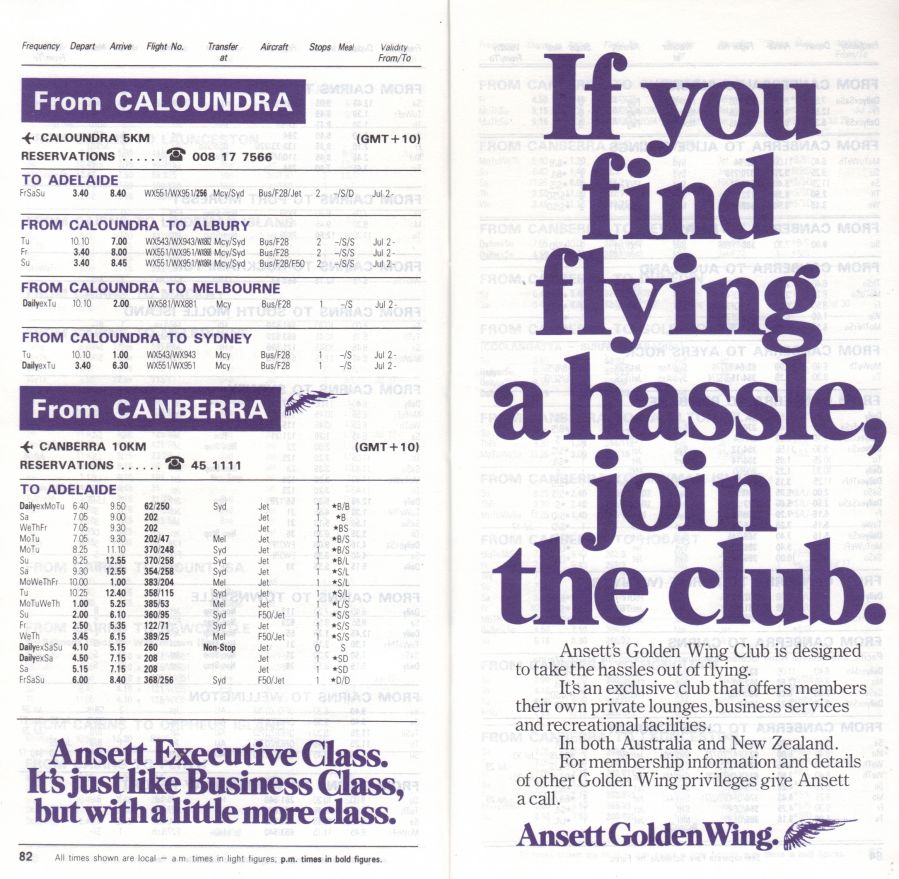 Airline memorabilia: Ansett Australia (1989)