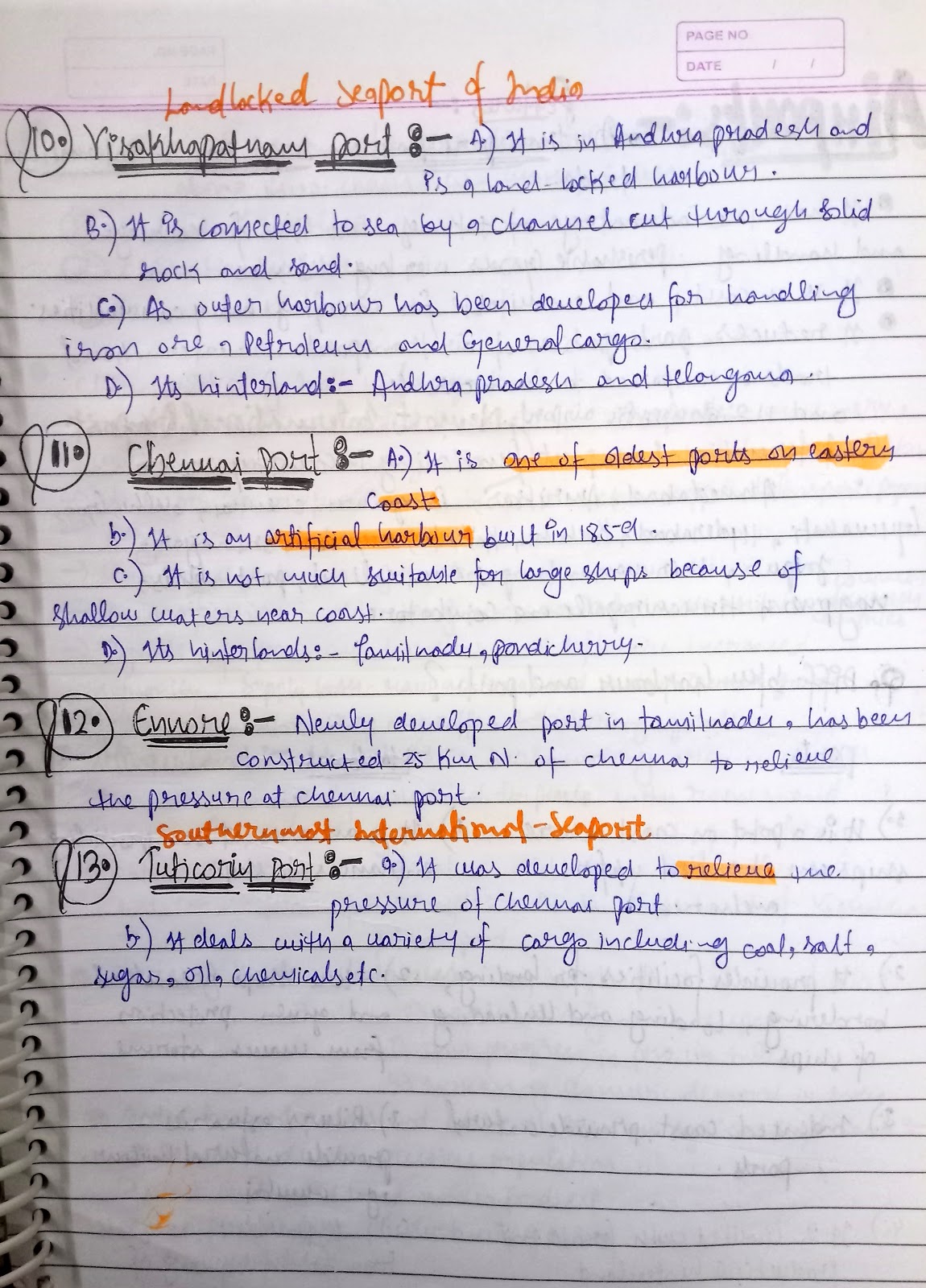 Handwritten Notes of International Trade -[geography] class 12th ...