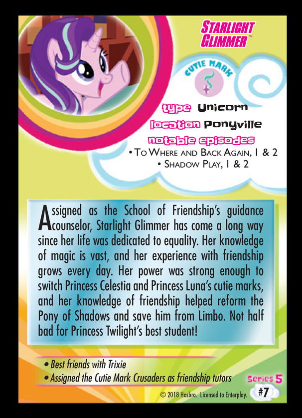 My Little Pony Starlight Glimmer Series 5 Trading Card | MLP Merch