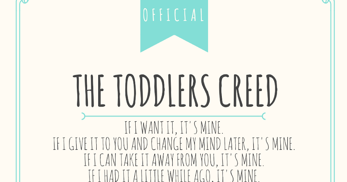 The Toddler's Creed Printable