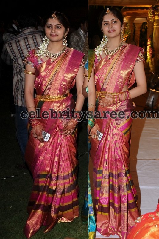 Pink Bridal Saree - Saree Blouse Patterns