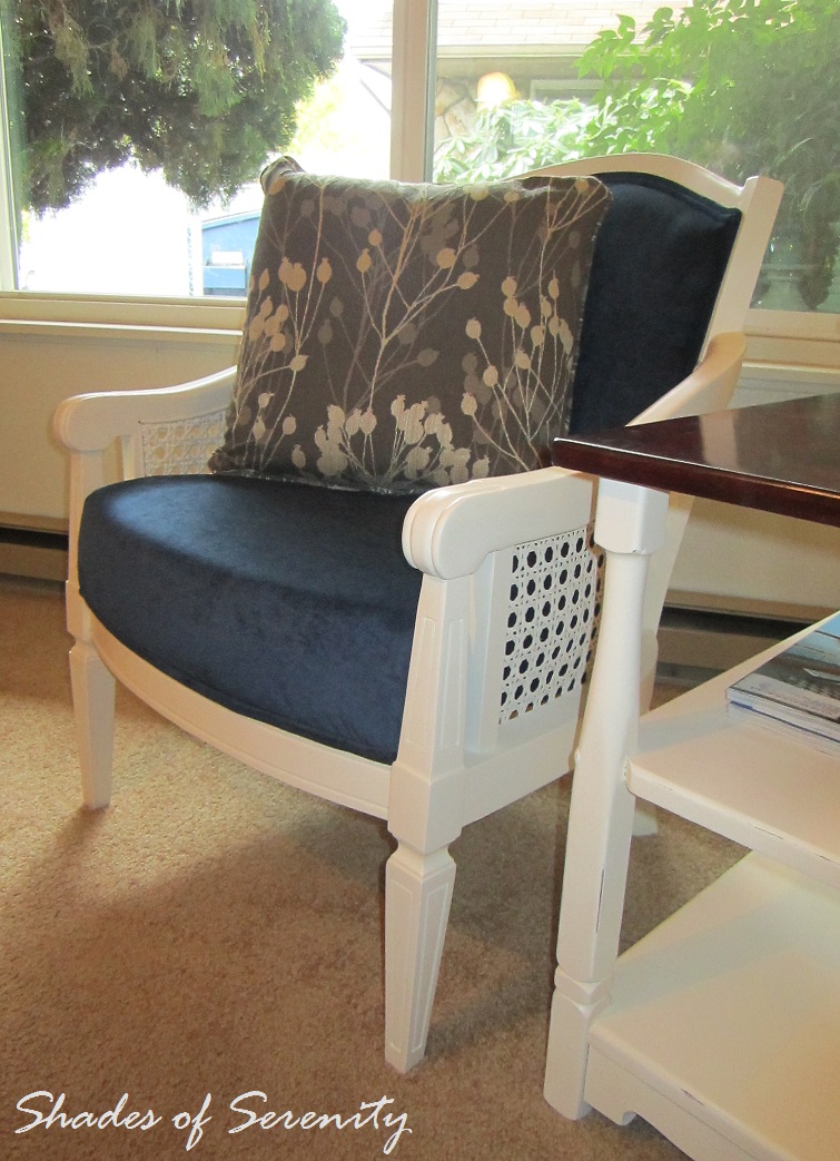 Shades of Serenity: Cane Chair Makeover - Reveal