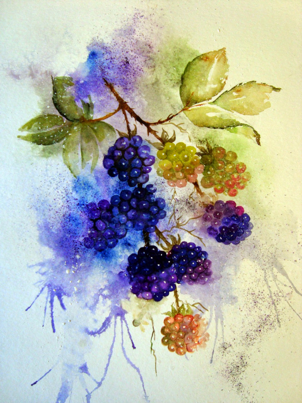 Watercolour Florals: Blackberries