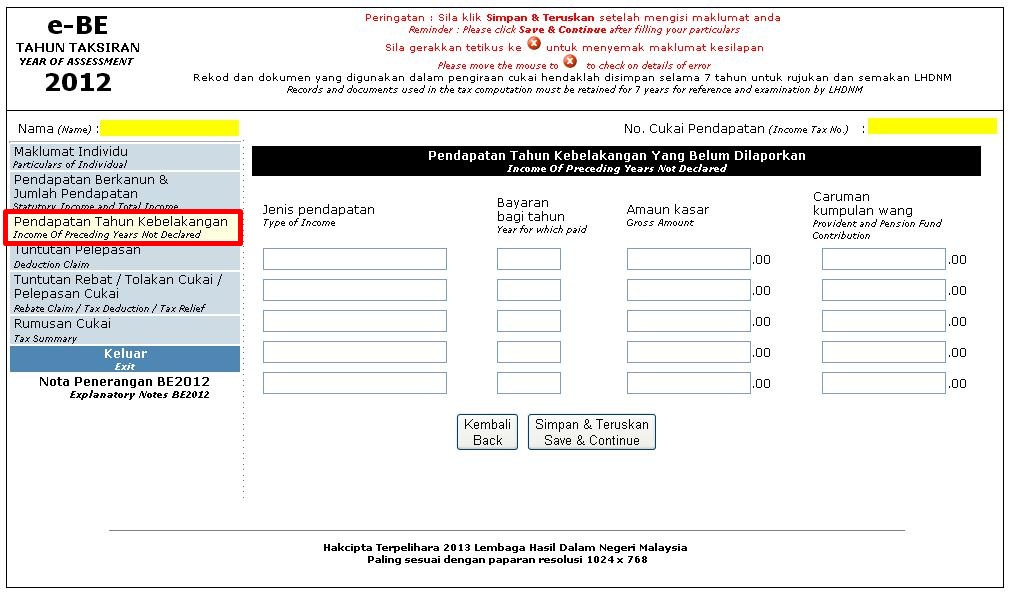 LuPorTi's BloG: How To File Your Tax Online (e-Filing) - BE Form