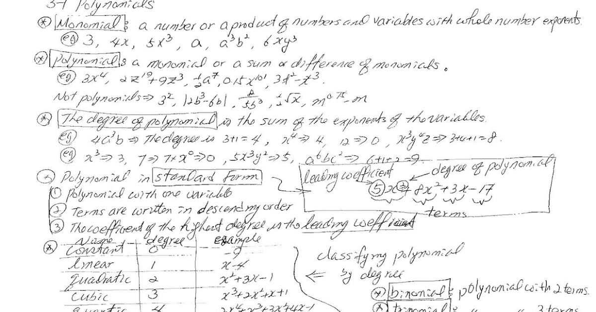 Sean's Math Page: Algebra 2 Class Note - Chapter 3