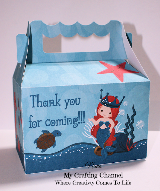 Personalized African American or Caucasian Mermaid Treat Boxes