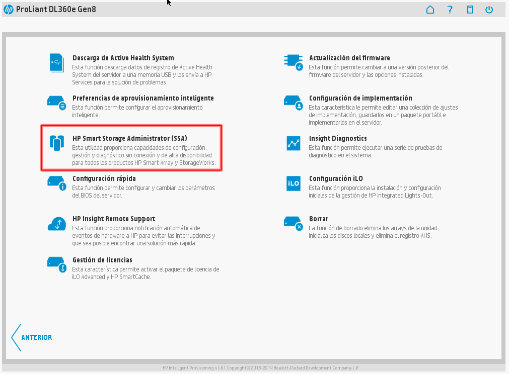 Pantallazos.es: Configurar RAID con HP Intelligent Provisioning