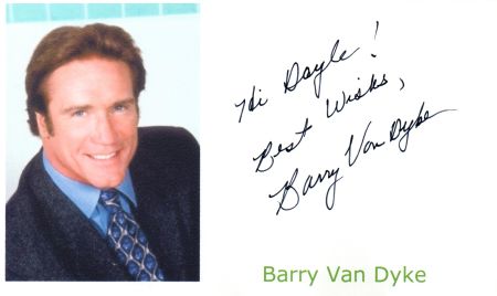 Kiwiautogal's Autographs: Barry Van Dyke
