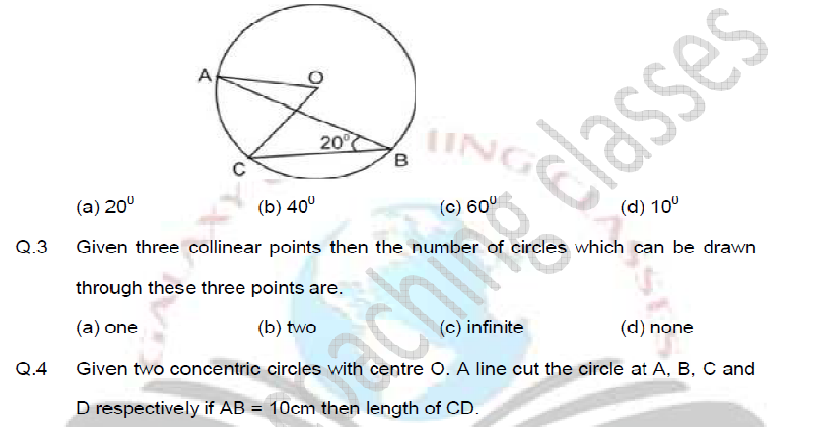 Galaxy Coaching Classes: class 9 maths worksheet chapter 10 Circles