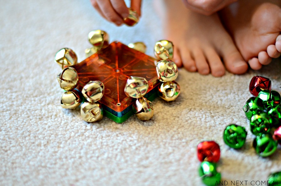 Christmas STEM Activity for Kids with Magna-Tiles & Jingle Bells | And ...
