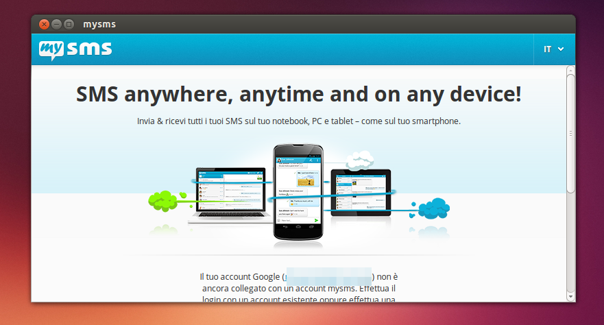 MySMS inviare o ricevere sms da SMS da Linux o browser utilizzando il ...