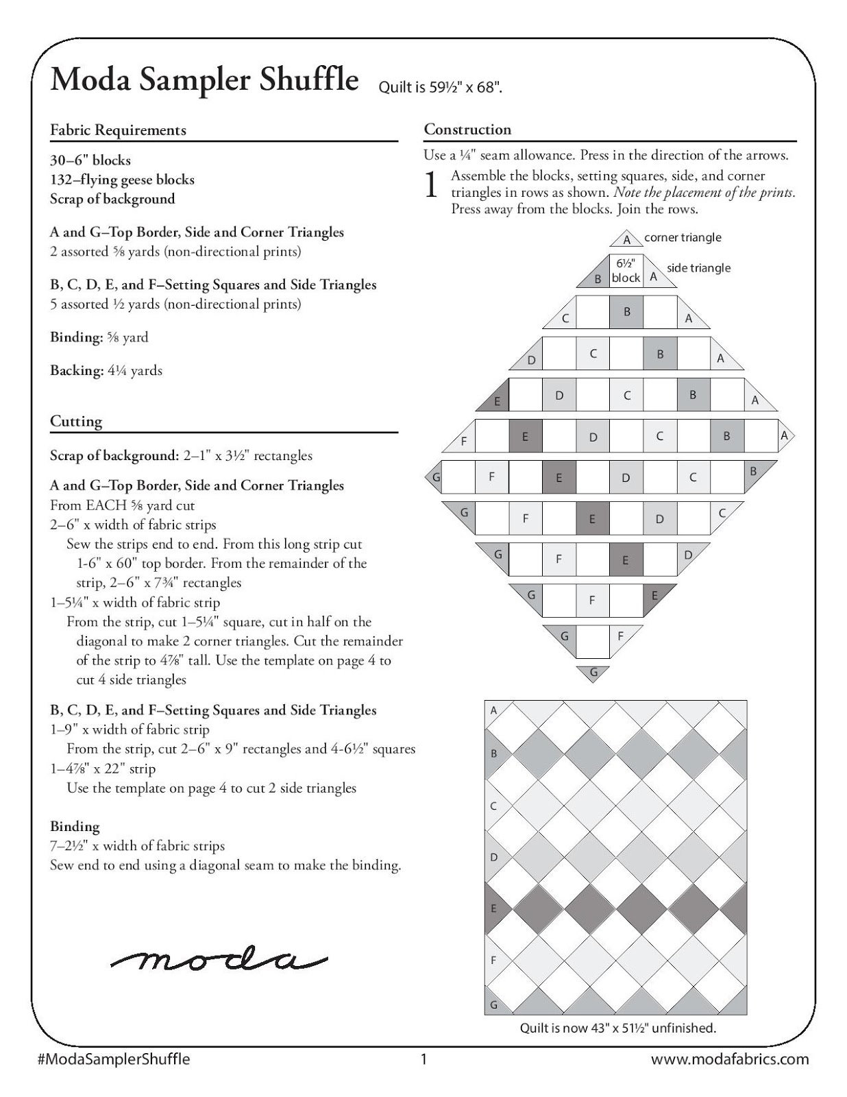 Quilters' Quarters: Moda Sampler Block Shuffle
