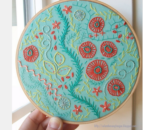 Sulam Benang Tangan: Bunga sulam