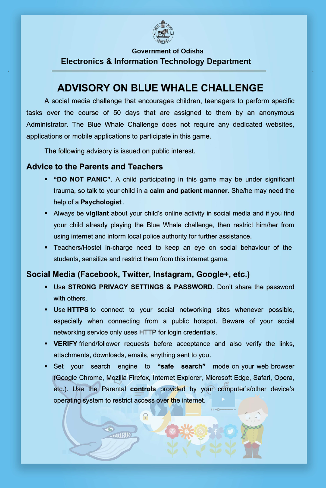 OSS TODAYS: Advisory: Blue Whale Challenge
