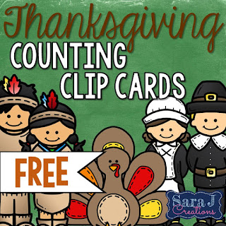 Classroom Freebies Too: Thanksgiving Clip Cards