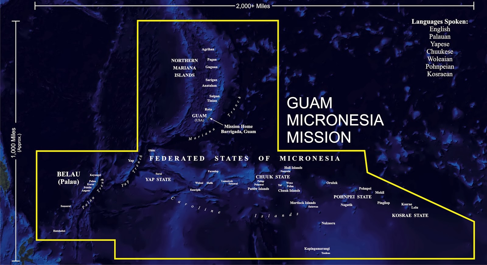 Elder and Sister Martin Micronesia and India Missions: Map of Mission