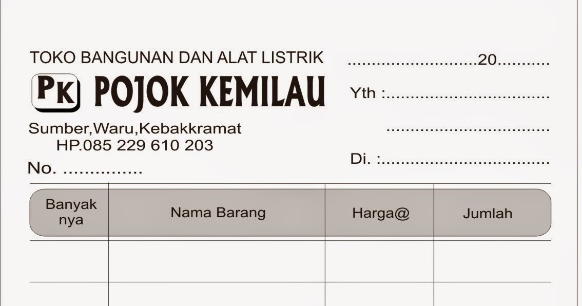 DOWNLOAD NOTA GRATIS FORMAT CDR - SEROJA SABLON