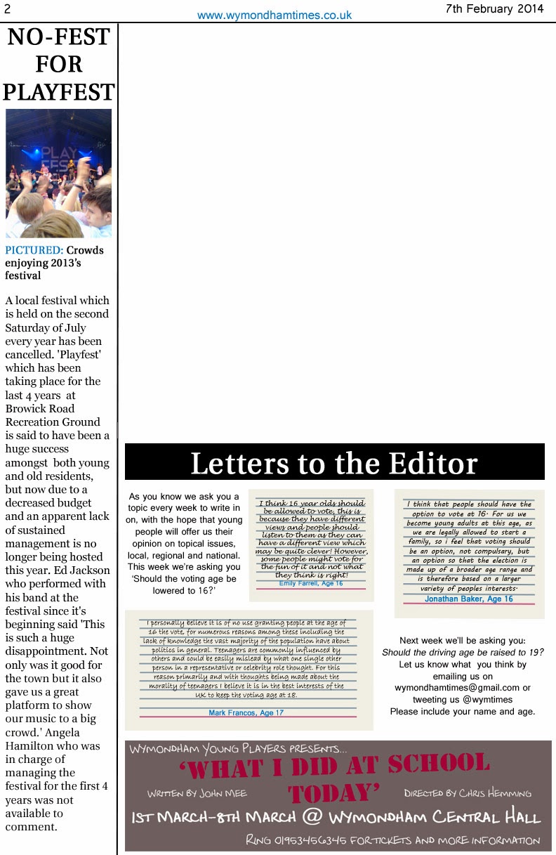 Chloe Jackson, A2 Media Studies: Second Page Layout, Letters and ...