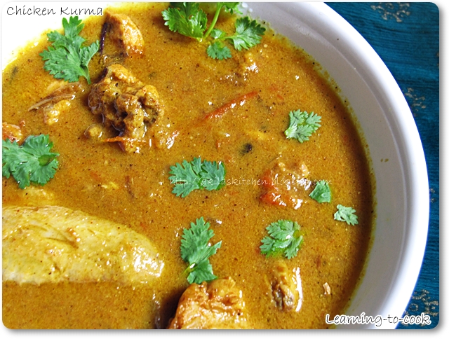 Chicken Kurma - Learning-to-cook