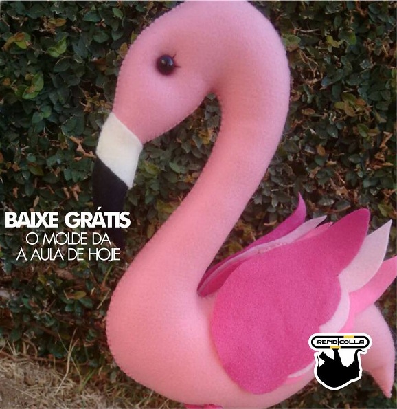 Molde Flamingo de Feltro Baixe Gratis - Feltro e moldes para artesanato