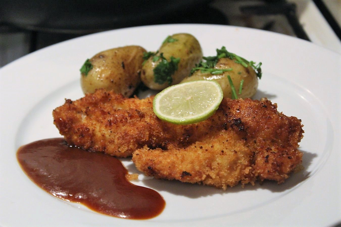 Hühnerschnitzel mit BBQsoße – glatzkoch.de