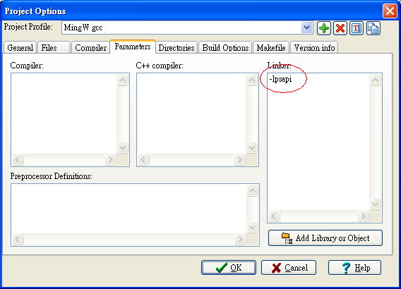 kowala's home: Dev C++ psapi.h 使用方法