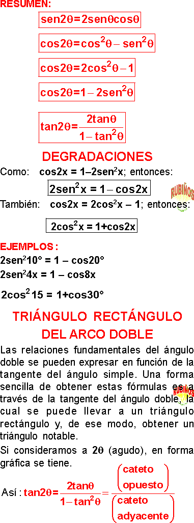 IDENTIDADES DEL ANGULO DOBLE EJERCICIOS RESUELTOS DE TRIGONOMETRIA PDF
