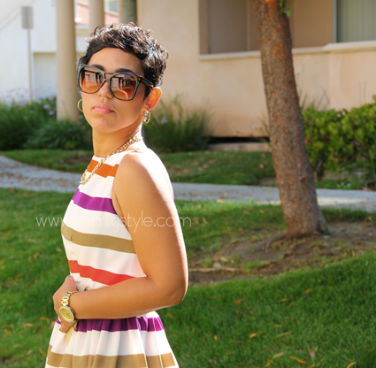 DIY Candy Colored Striped Dress + Pattern Review V8901 |Fashion ...