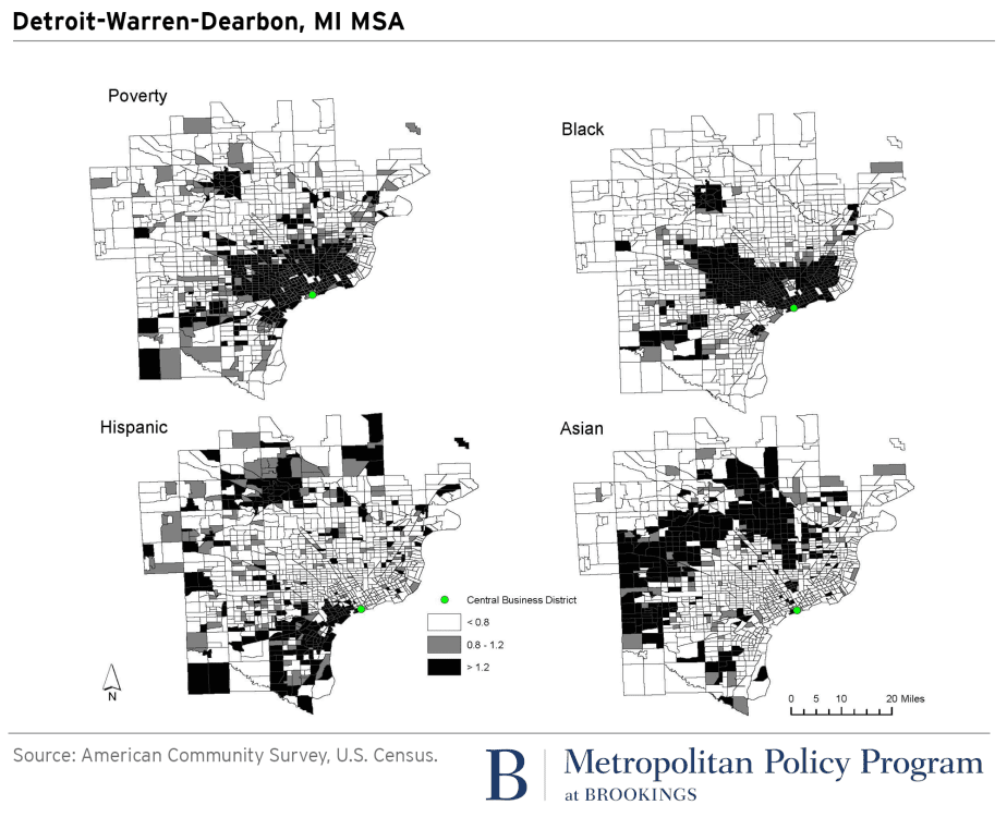 Mapping For Justice: Racial Segregation in Metro Areas - Brookings report