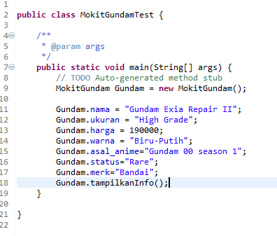Program pengenalan Class ,Objek, Method pada OOP Java